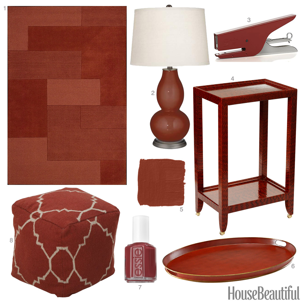 Cinnamon Color Accessories - Cinnamon Red Home Decor